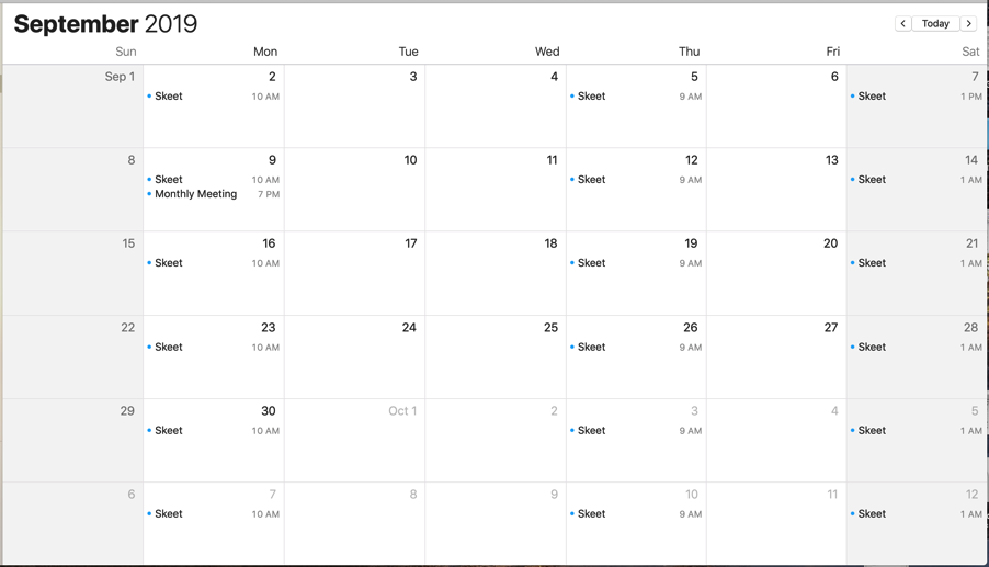 Monthly Meeting is September 9, 2019 7-8 PM